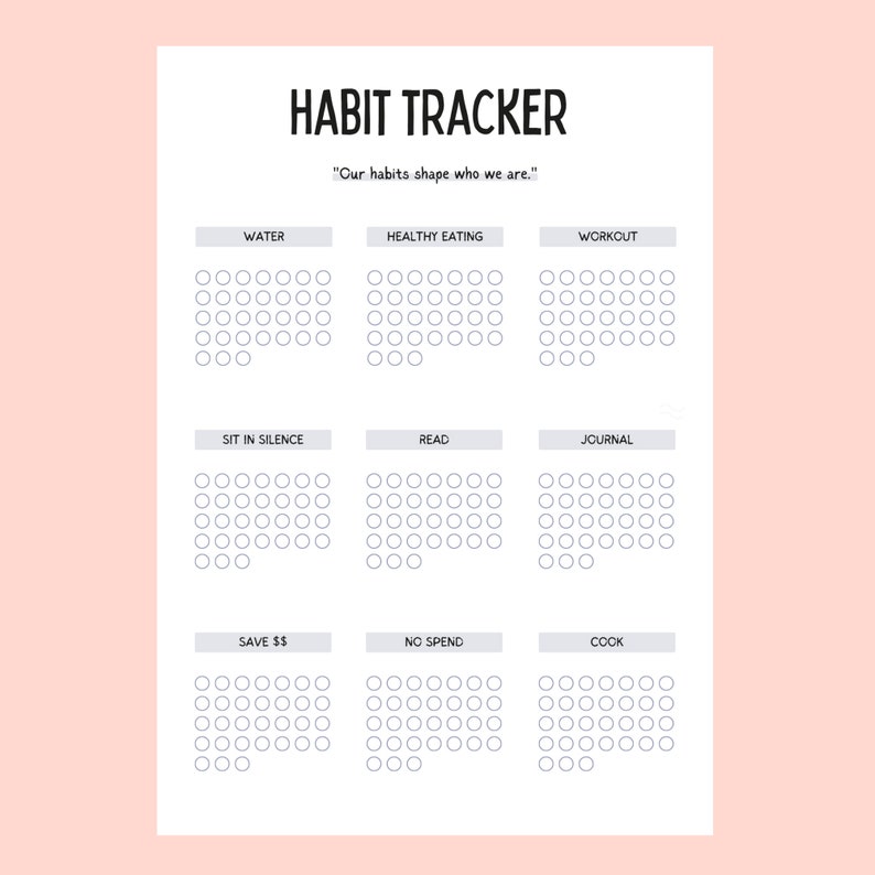 Monthly Habit Tracker Printable, Habit Tracker Template, Routine ...
