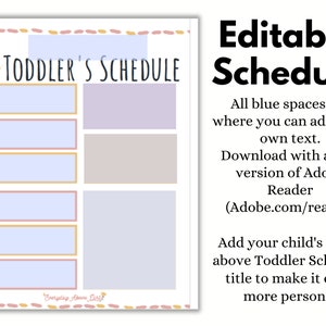 Toddler Schedule | Daily Schedule Template Editable PDF - Etsy