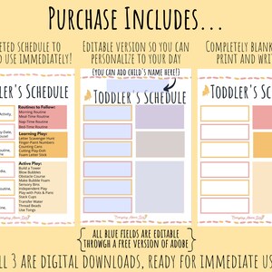 Toddler Schedule Editable Toddler Routine Daily Toddler - Etsy