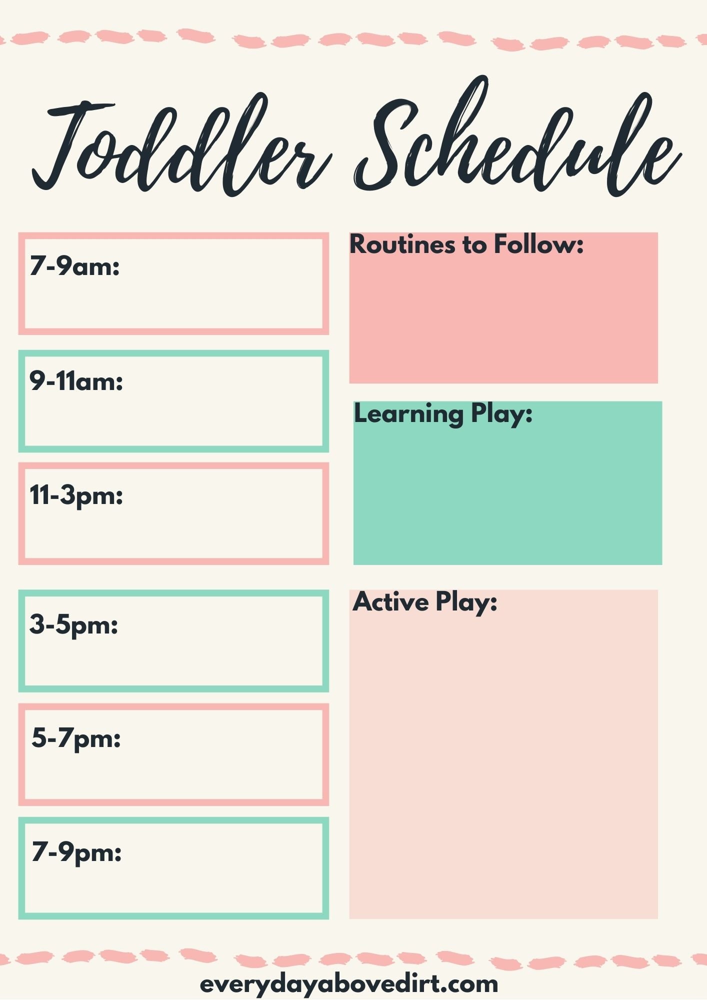 At Home Toddler Schedule, Homeschool Toddler Preschoolers, Visual ...