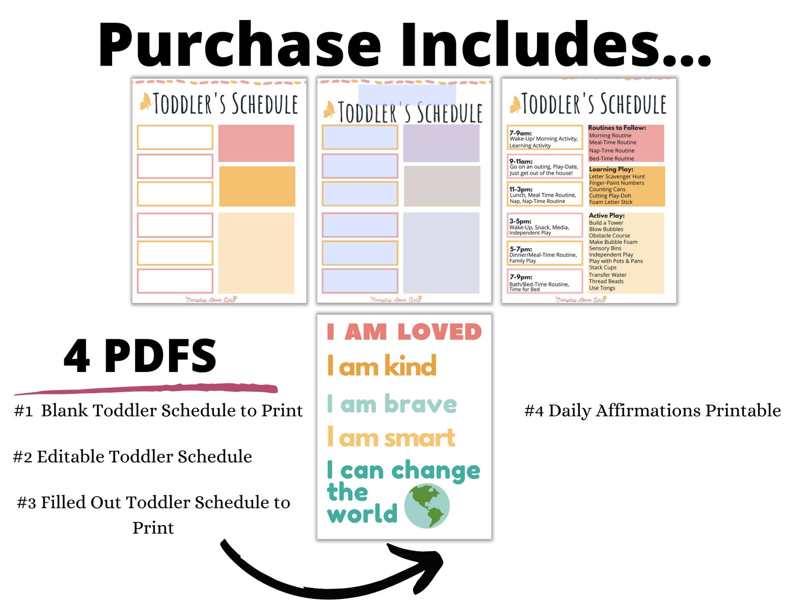 Toddler Schedule | Daily Schedule Template Editable PDF - Etsy