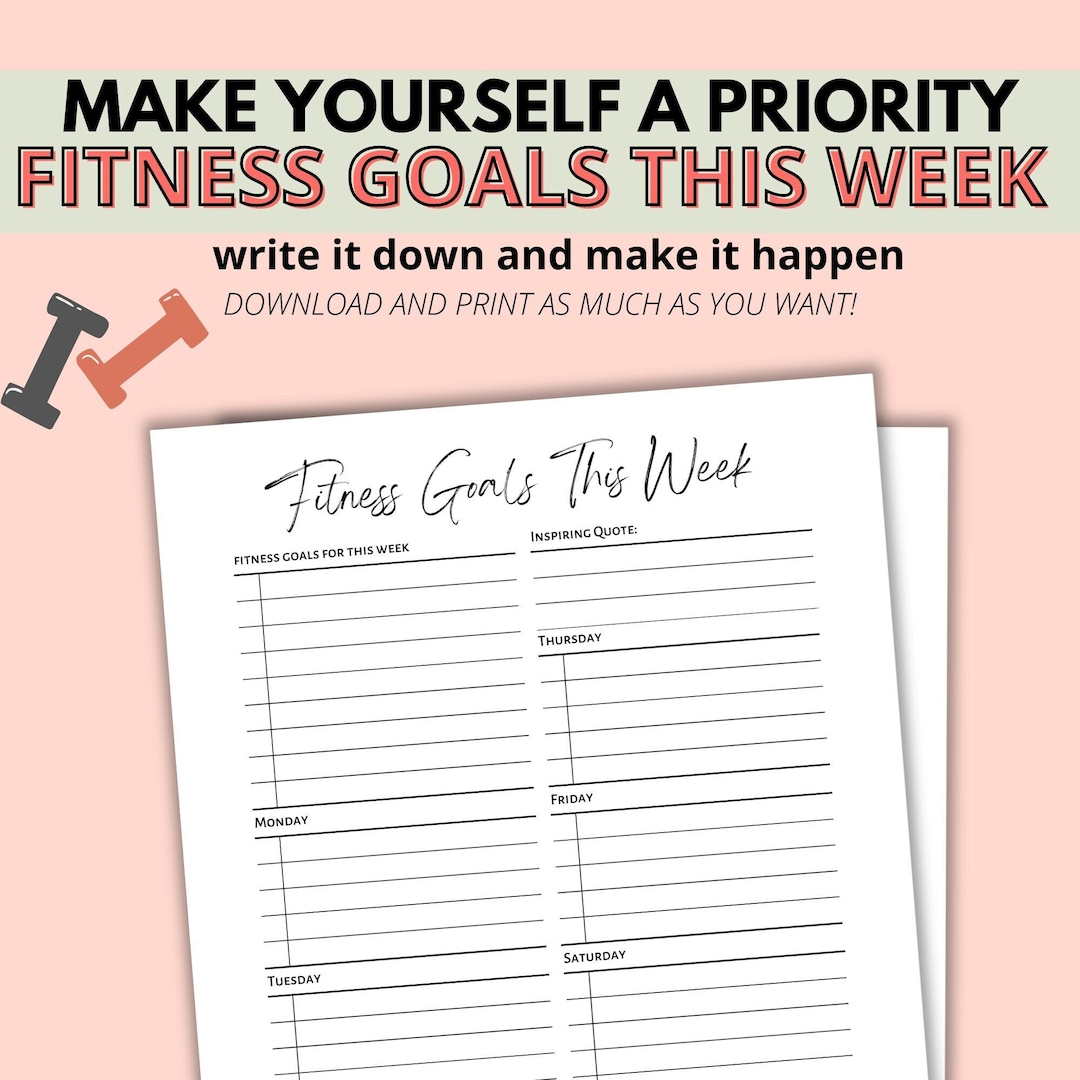 Weekly Workout Planner Printable, Weekly Fitness Tracker, 7 Days ...