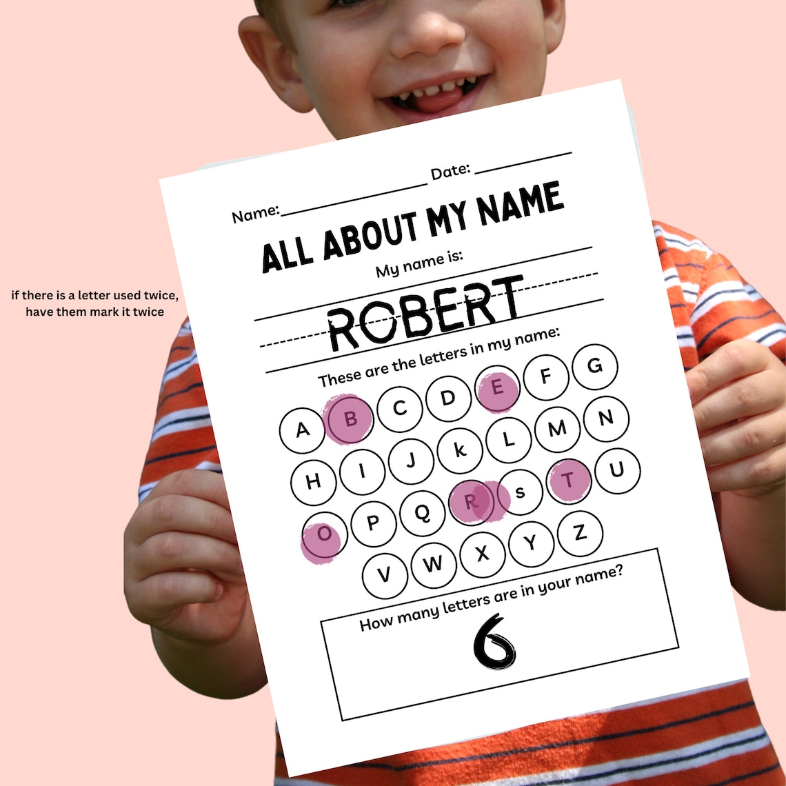 Name Trace Worksheet, Printable for Pre-school & Kindergarten, Digital ...