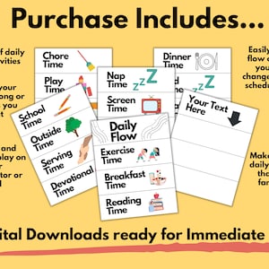 Daily Routines for Kids, Daily Schedule Template, Editable PDF - Etsy