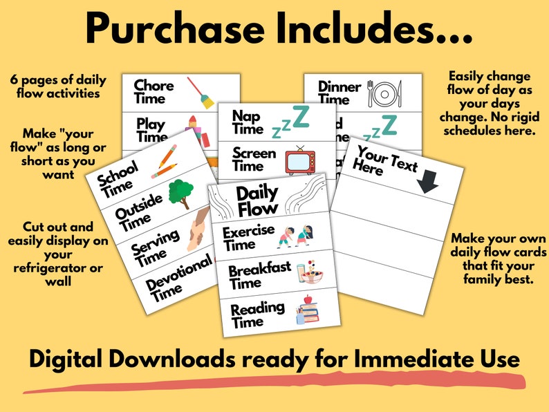 Daily Routines for Kids, Daily Schedule Template, Editable PDF - Etsy