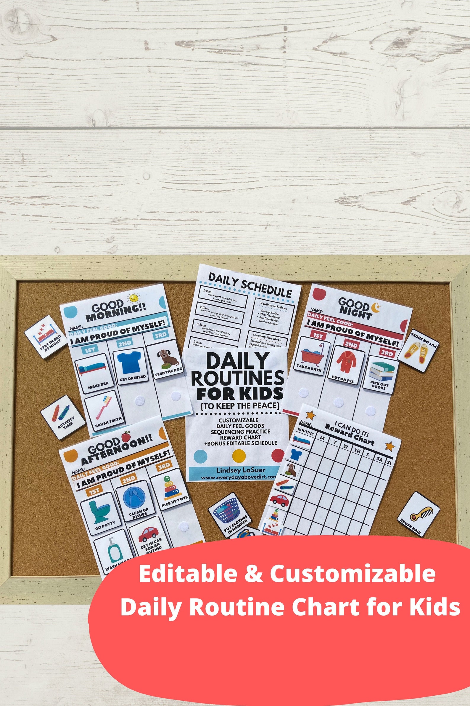 Editable Daily Routine Chart for Kids - Etsy