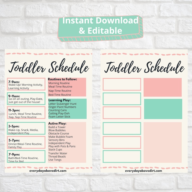 At Home Toddler Schedule, Homeschool Toddler Preschoolers, Visual ...