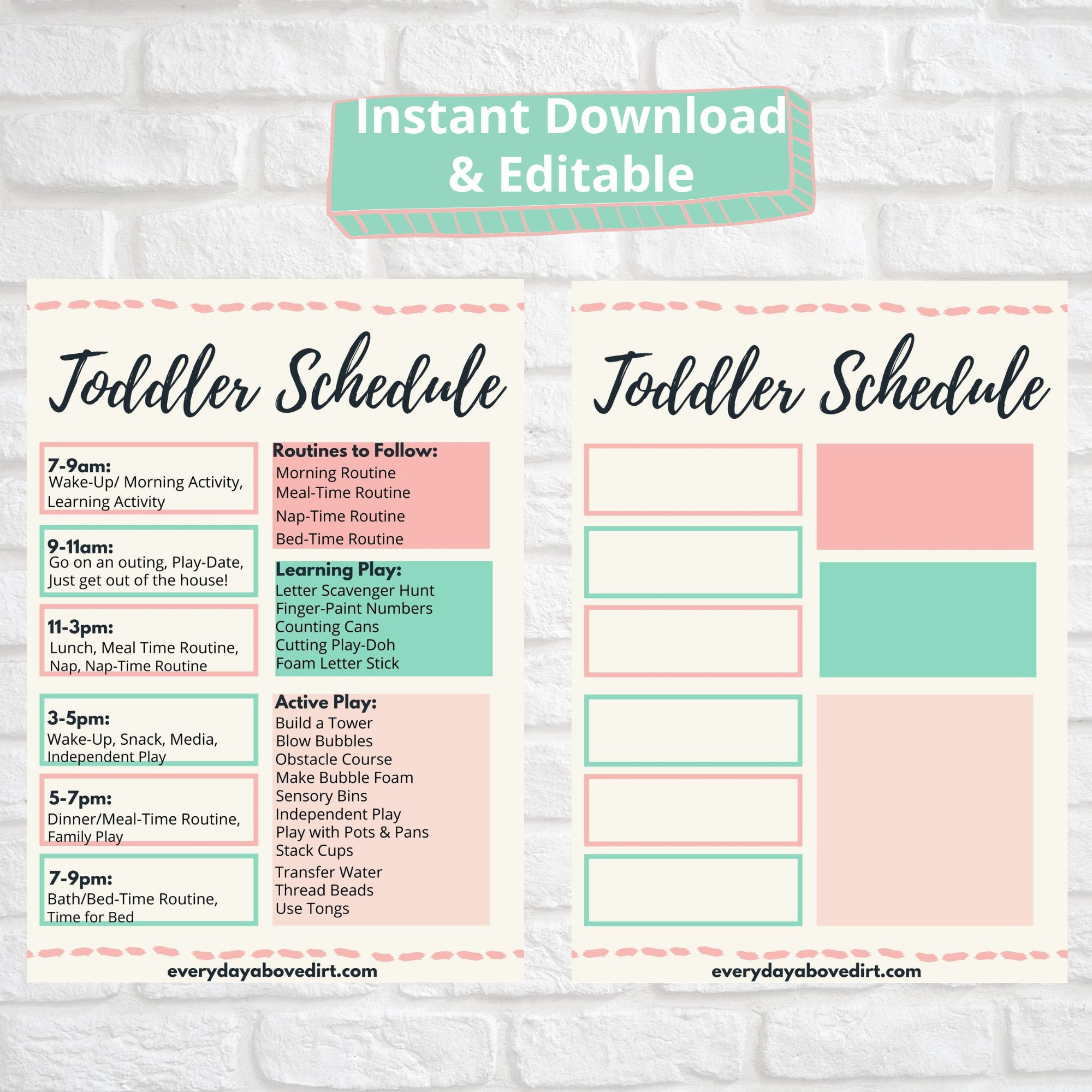 At Home Toddler Schedule, Homeschool Toddler Preschoolers, Visual ...