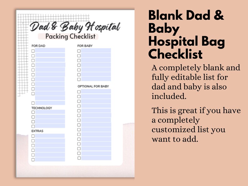 Hospital Bag Checklist Labor and Delivery Checklist Printable for Mom ...