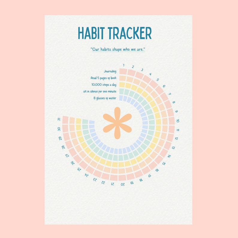 Monthly Habit Tracker Printable, Habit Tracker Template, Routine ...
