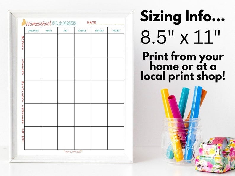 Homeschool Planner, Editable Planner, Printable Planner, Lesson Planner ...