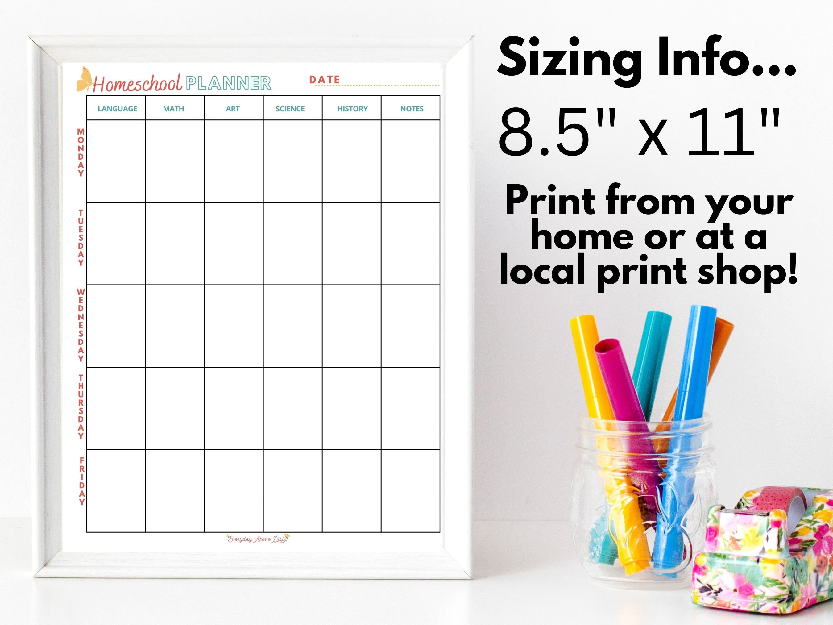 Homeschool Planner, Editable Planner, Printable Planner, Lesson Planner ...