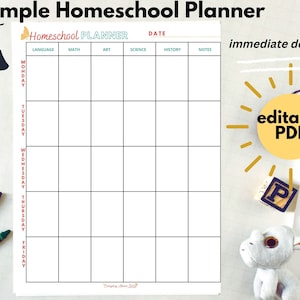Homeschool Planner, Editable Planner, Printable Planner, Lesson Planner ...