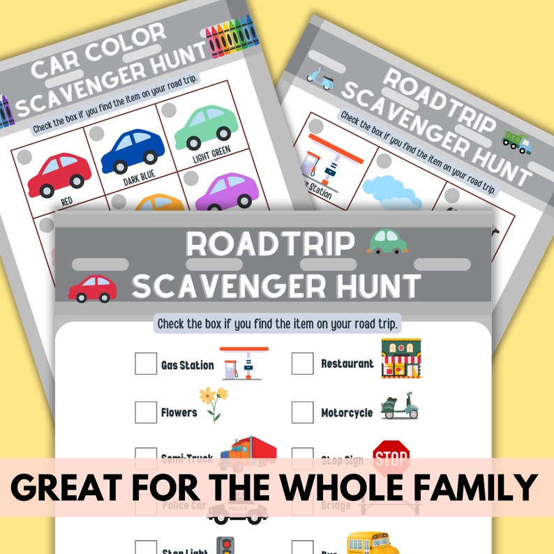 Kid Road Trip Games Printable, Family Road Trip Planner, Family ...