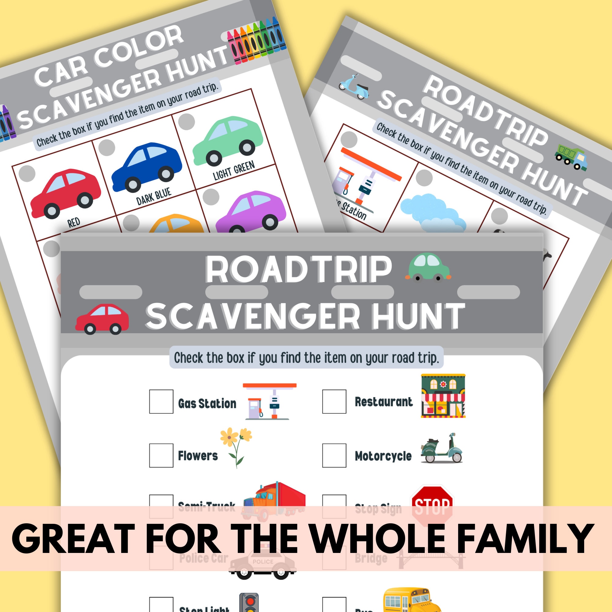 Kid Road Trip Games Printable, Family Road Trip Planner, Family ...