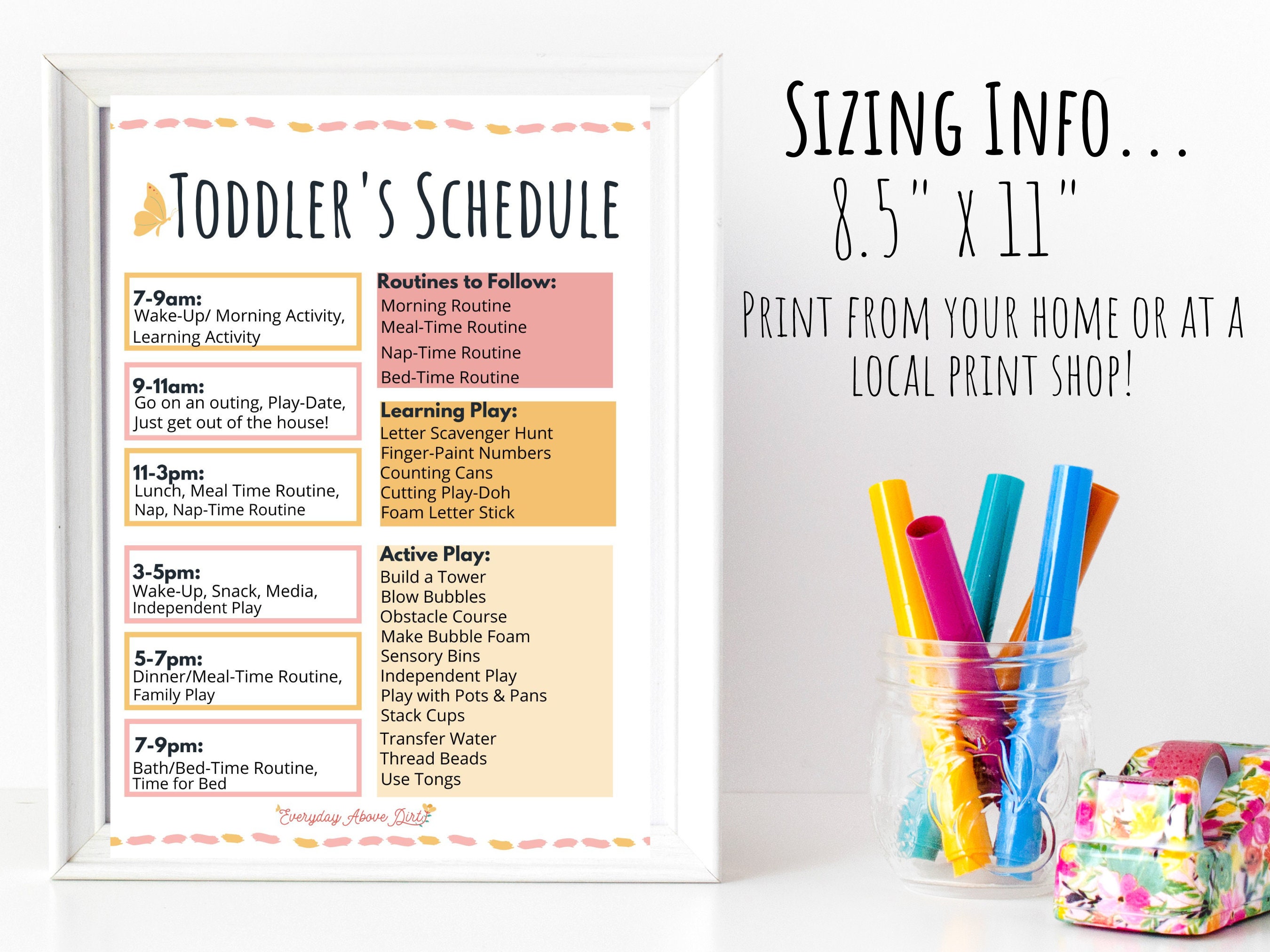Editable Toddler Schedule, Daily Visual Routine (PDF) - Etsy