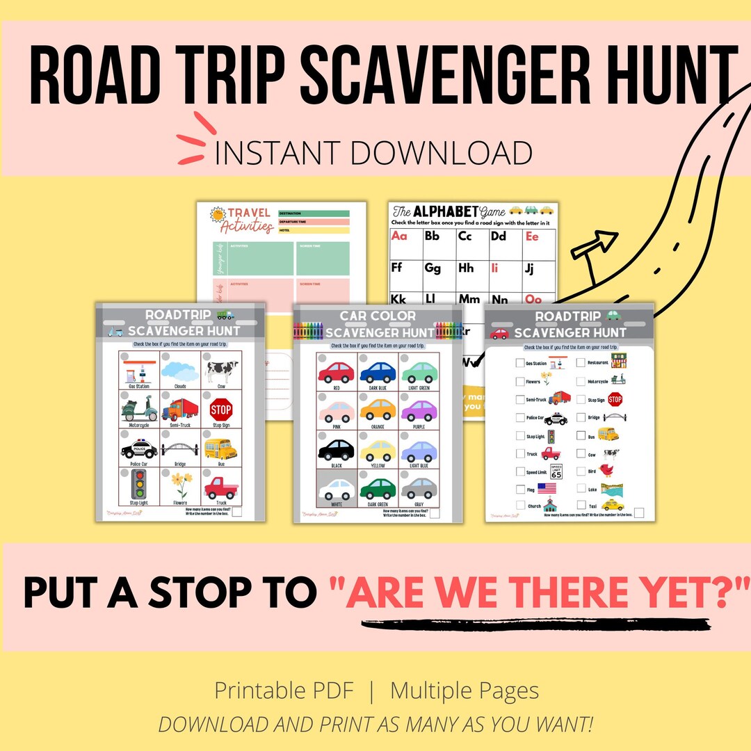 Kid Road Trip Games Printable, Family Road Trip Planner, Family ...