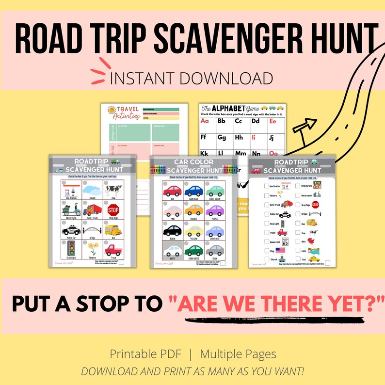 Kid Road Trip Games Printable, Family Road Trip Planner, Family ...