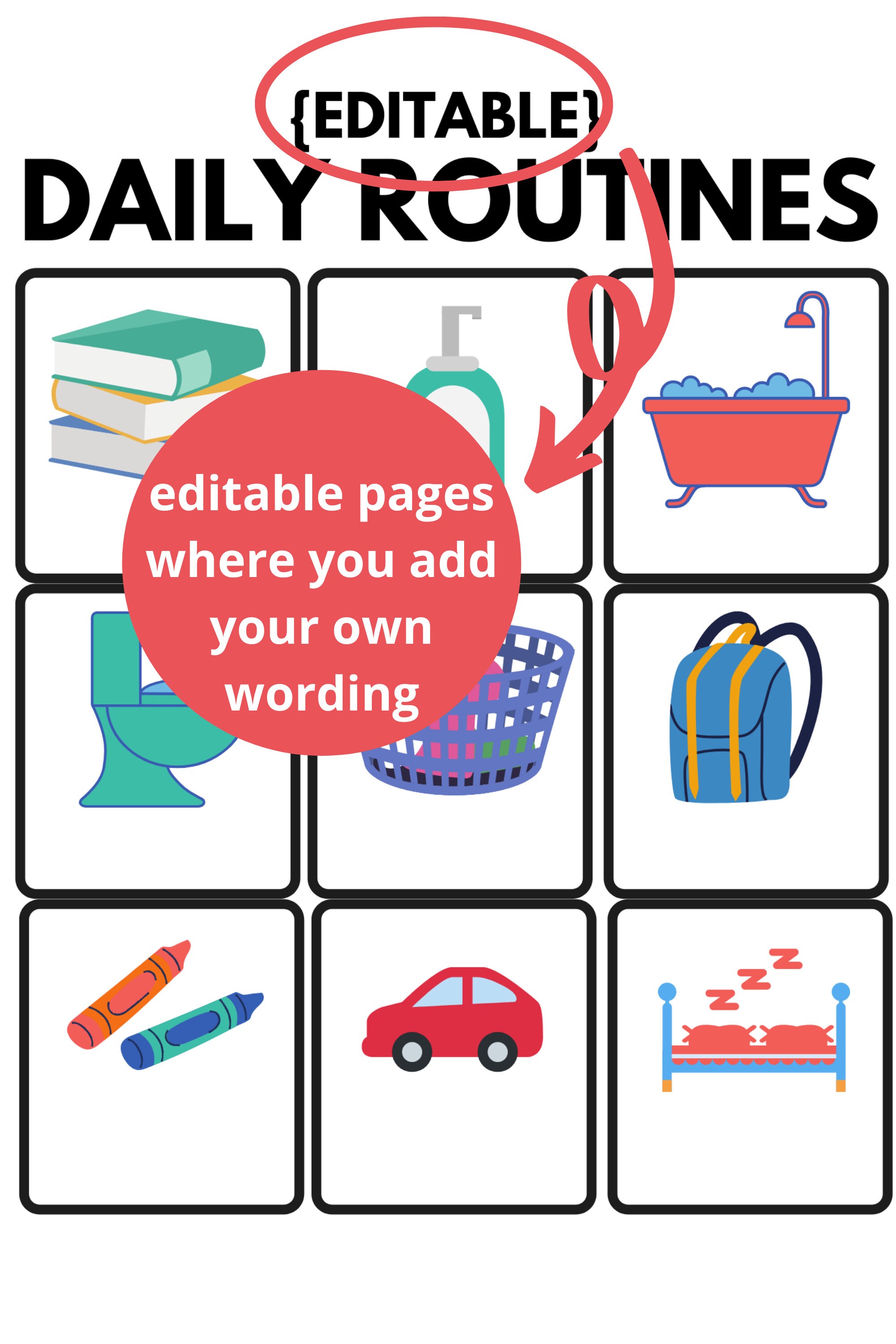 Editable Daily Routine Chart for Kids - Etsy