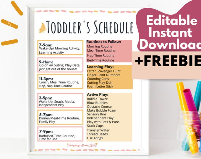 Daily Schedule for Daycare, Toddler Visual Schedule Routine, Kids ...