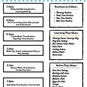 Visual Daily Schedule for at Home, Homeschool Schedule, Toddler ...