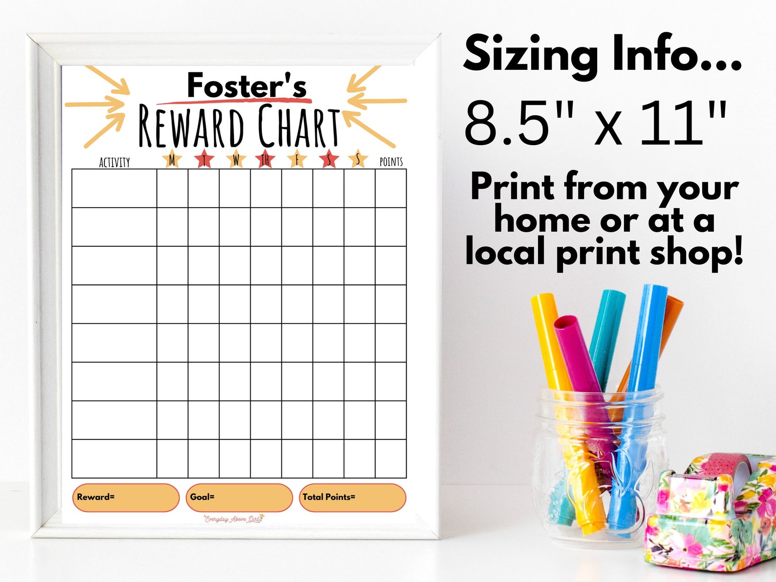Reward Chart, Kids Reward Chart, Behavior Chart, Potty Training Chart ...