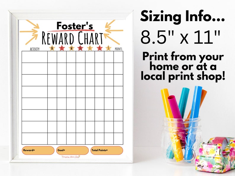 Reward Chart, Kids Reward Chart, Behavior Chart, Potty Training Chart ...