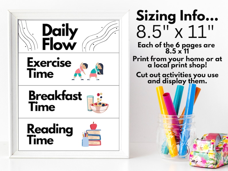 Daily Routines for Kids, Daily Schedule Template, Editable PDF - Etsy