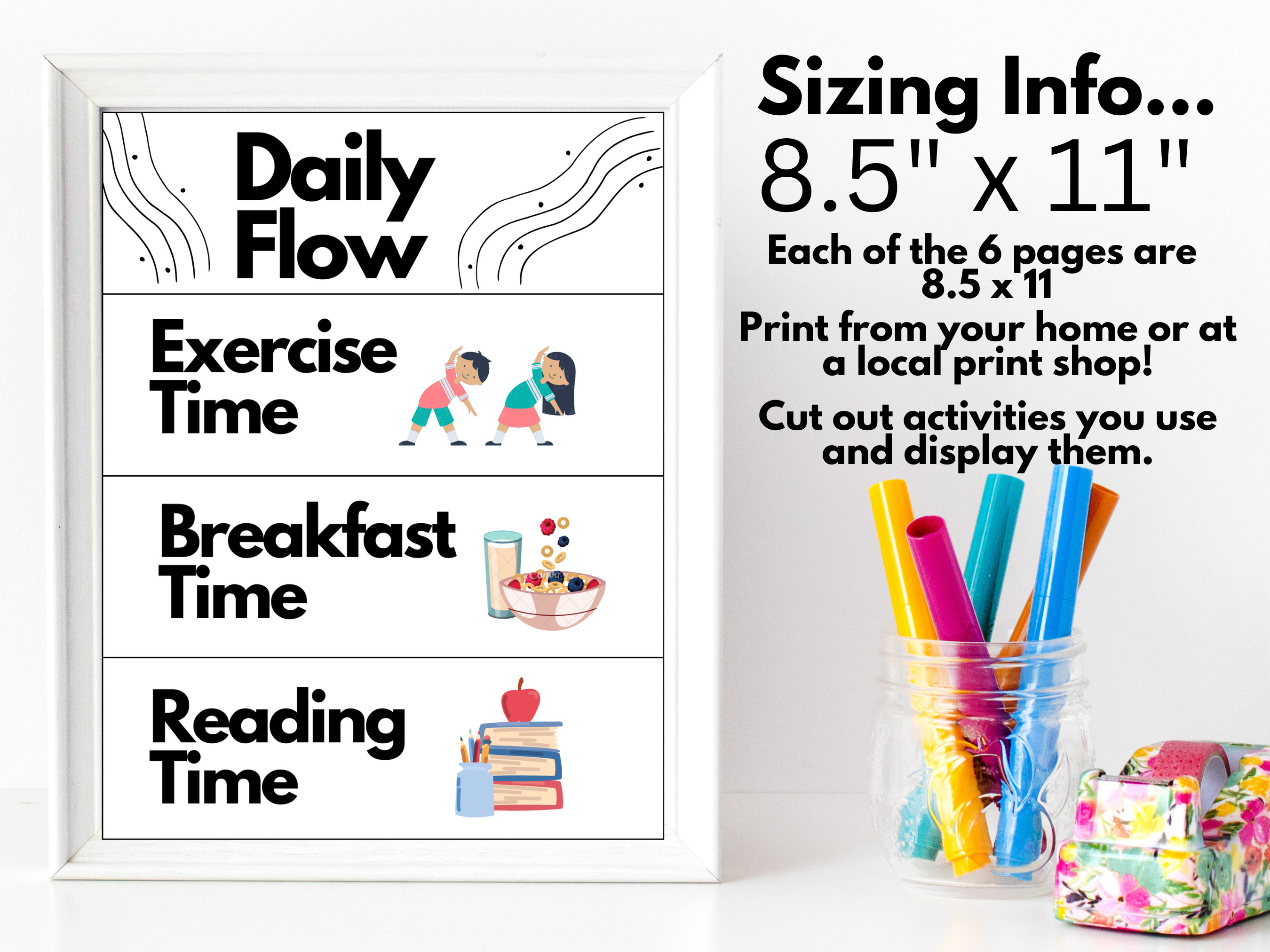 Daily Routines for Kids, Daily Schedule Template, Editable PDF - Etsy