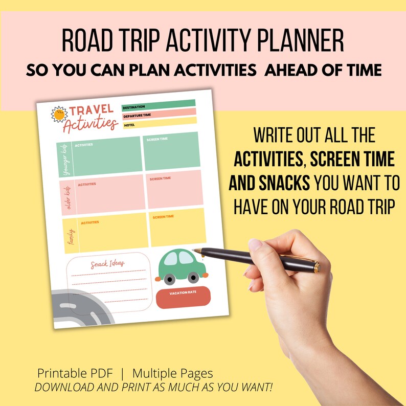 Kid Road Trip Games Printable, Family Road Trip Planner, Family ...