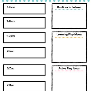 Visual Daily Schedule for at Home, Homeschool Schedule, Toddler ...