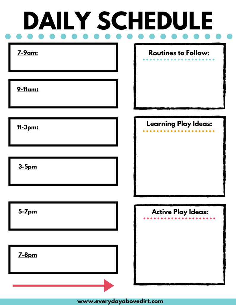 Visual Daily Schedule for at Home, Homeschool Schedule, Toddler ...