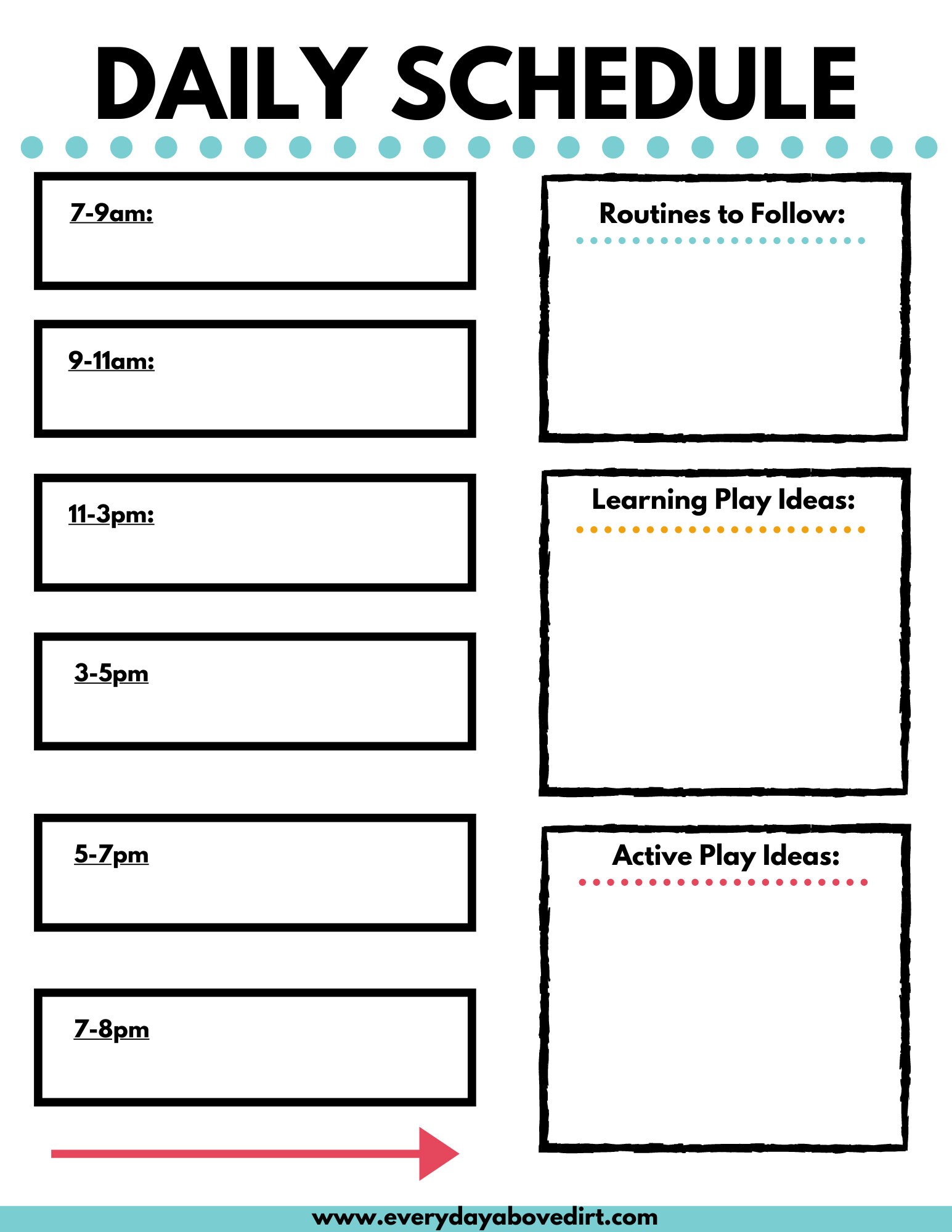 Visual Daily Schedule for at Home, Homeschool Schedule, Toddler ...