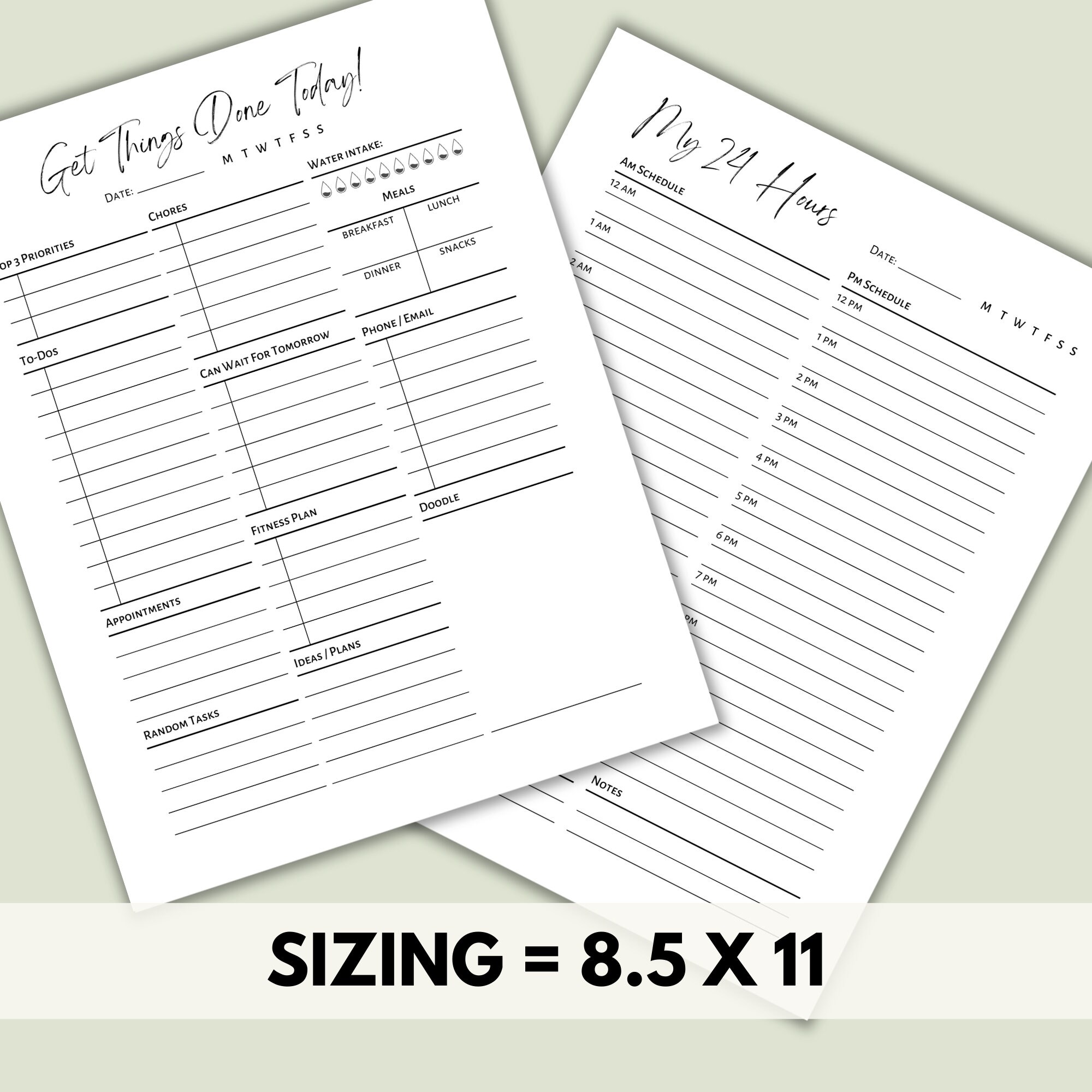 Printable Daily Planner | Day Planner Printable | Digital Download ...