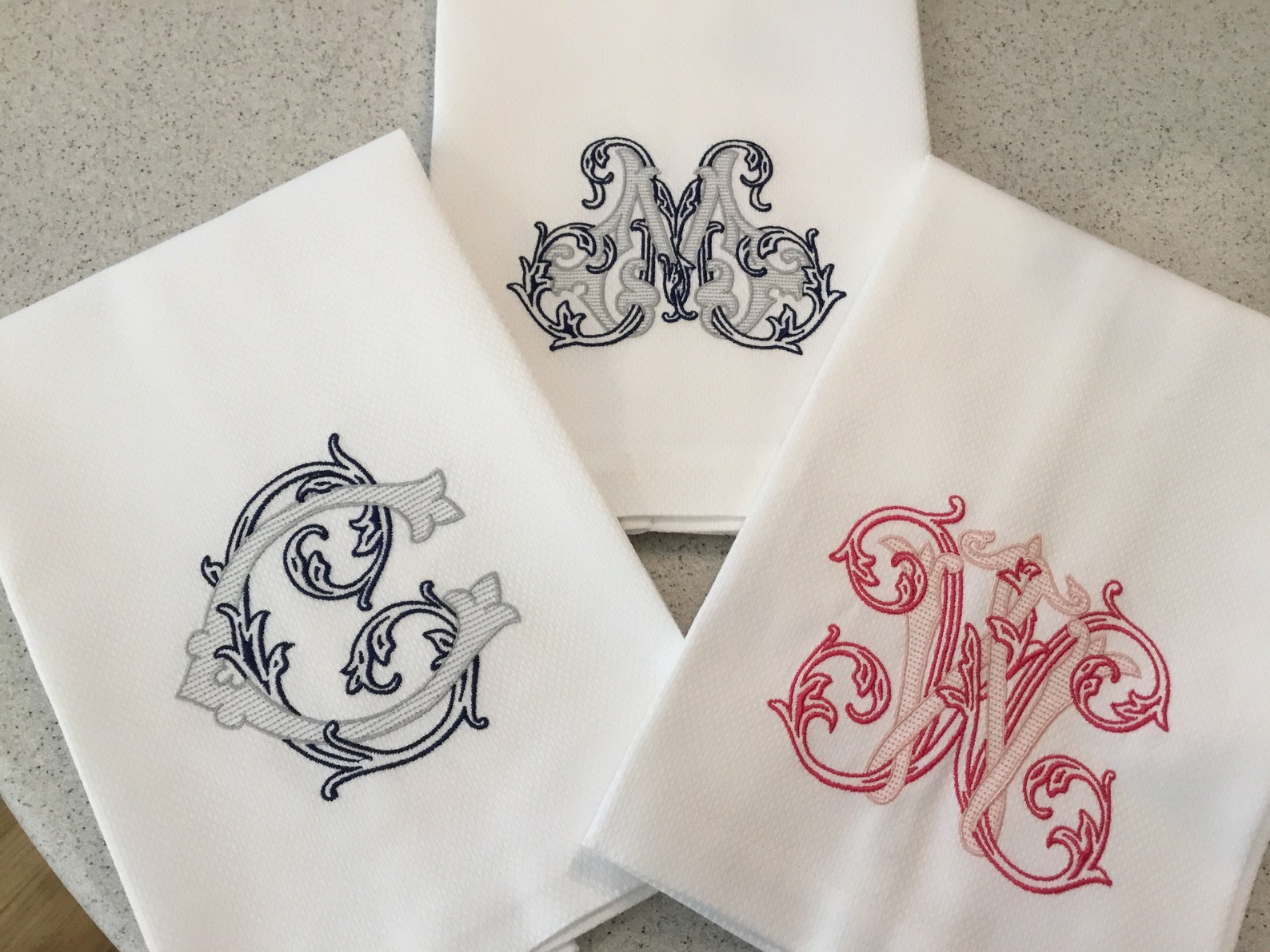 Vintage Vine Monogrammed Towel, Monogram Towel, Vine Monogram, Guest ...