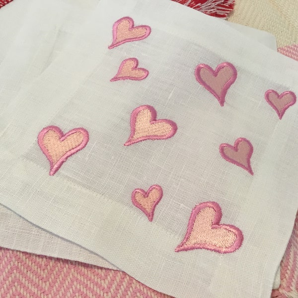 Linen Hearts - Etsy