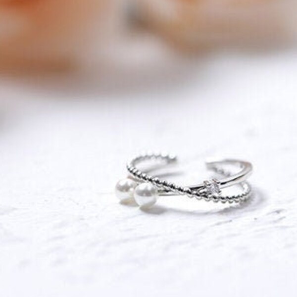 Pearl Silver Ring - Etsy
