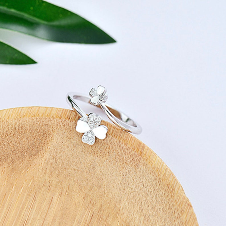 925 Silver Four-leaved Clover Ring Adjustable Ring Special | Etsy