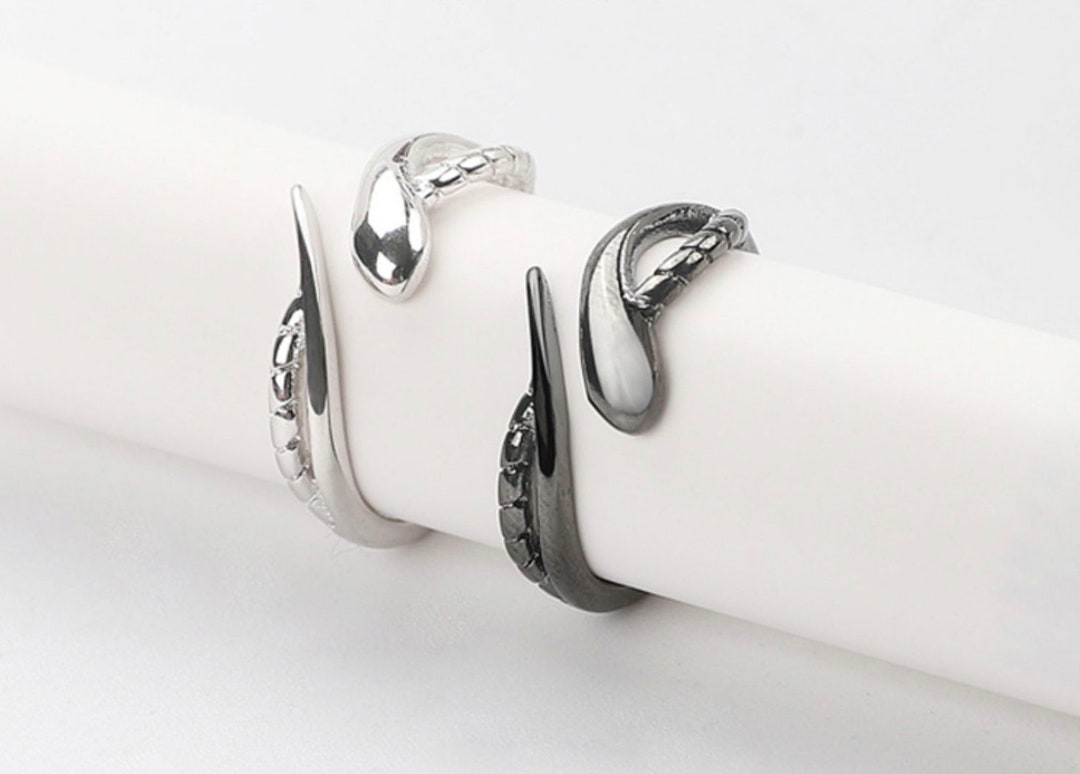String Snake Couple Rings 925 Sterling Silver Adjustable - Etsy