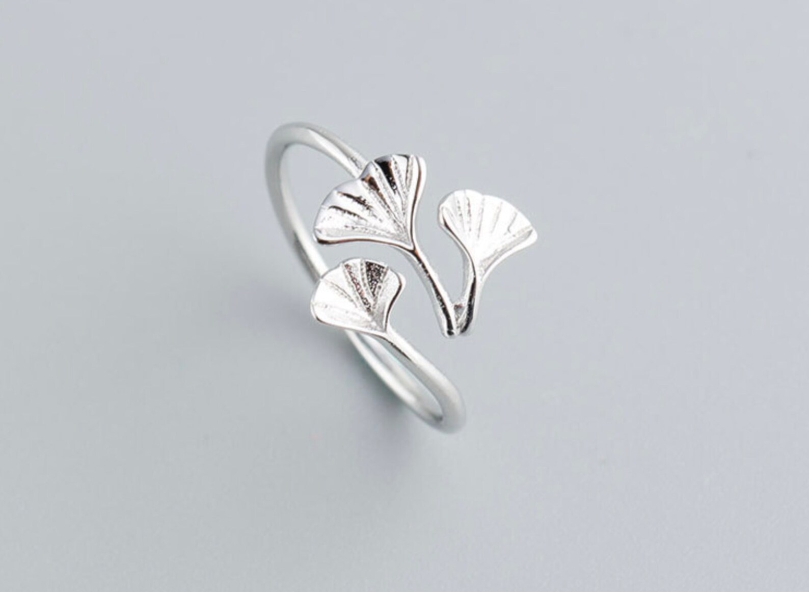 Ginkgo Leaves Ring 925 Sterling Silver Adjustable Ring - Etsy