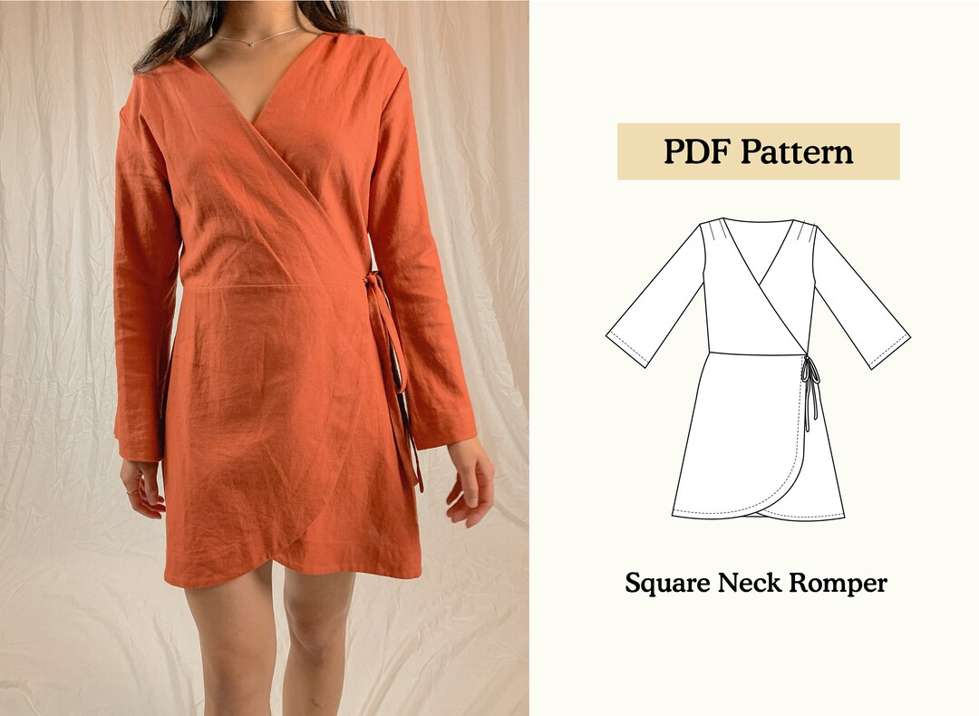 Elyse Wrap Dress // Digital PDF Sewing Pattern // US Sizes XS-2XL ...