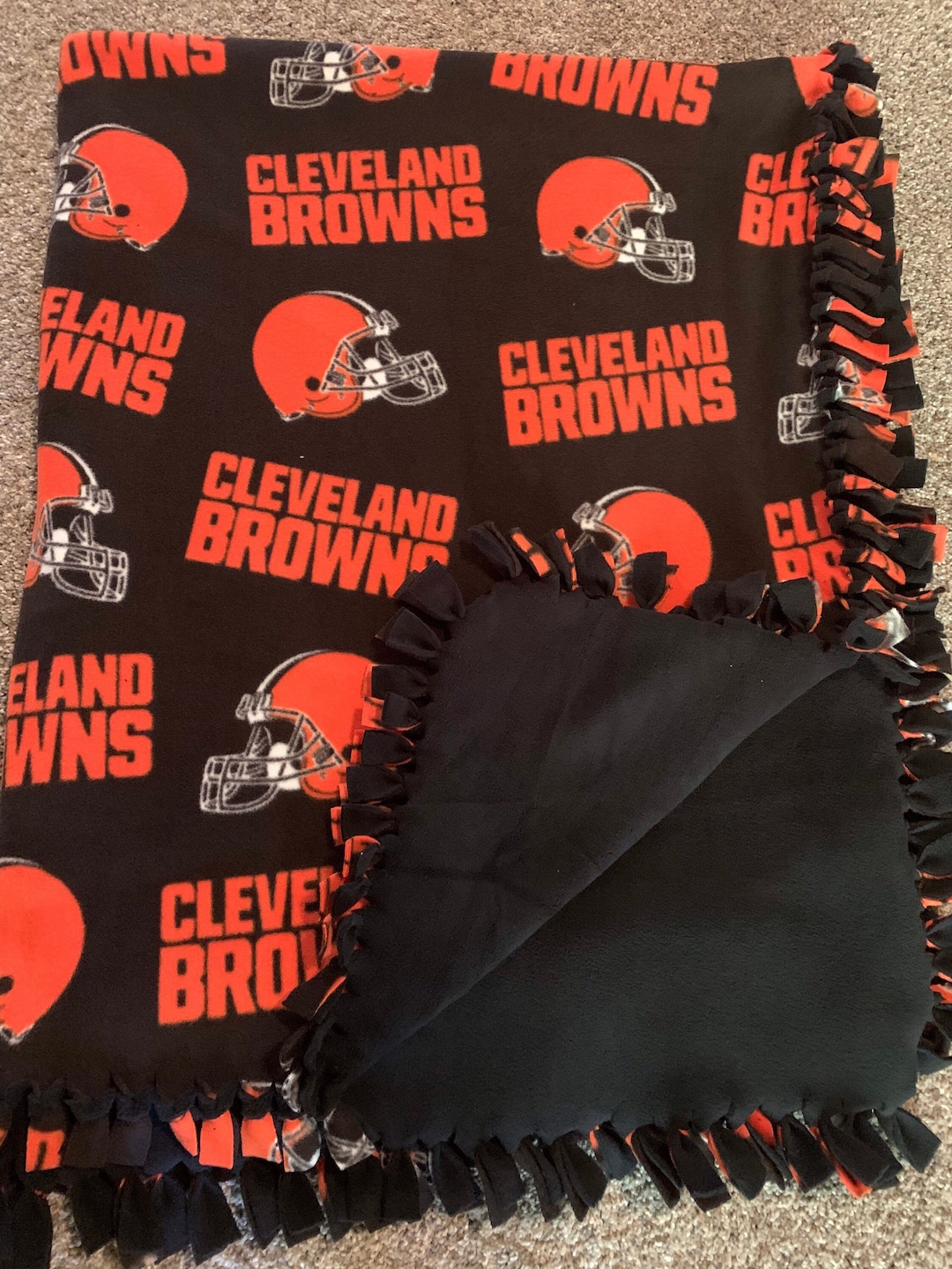 Cleveland Browns Fleece Tie Blanket - Etsy