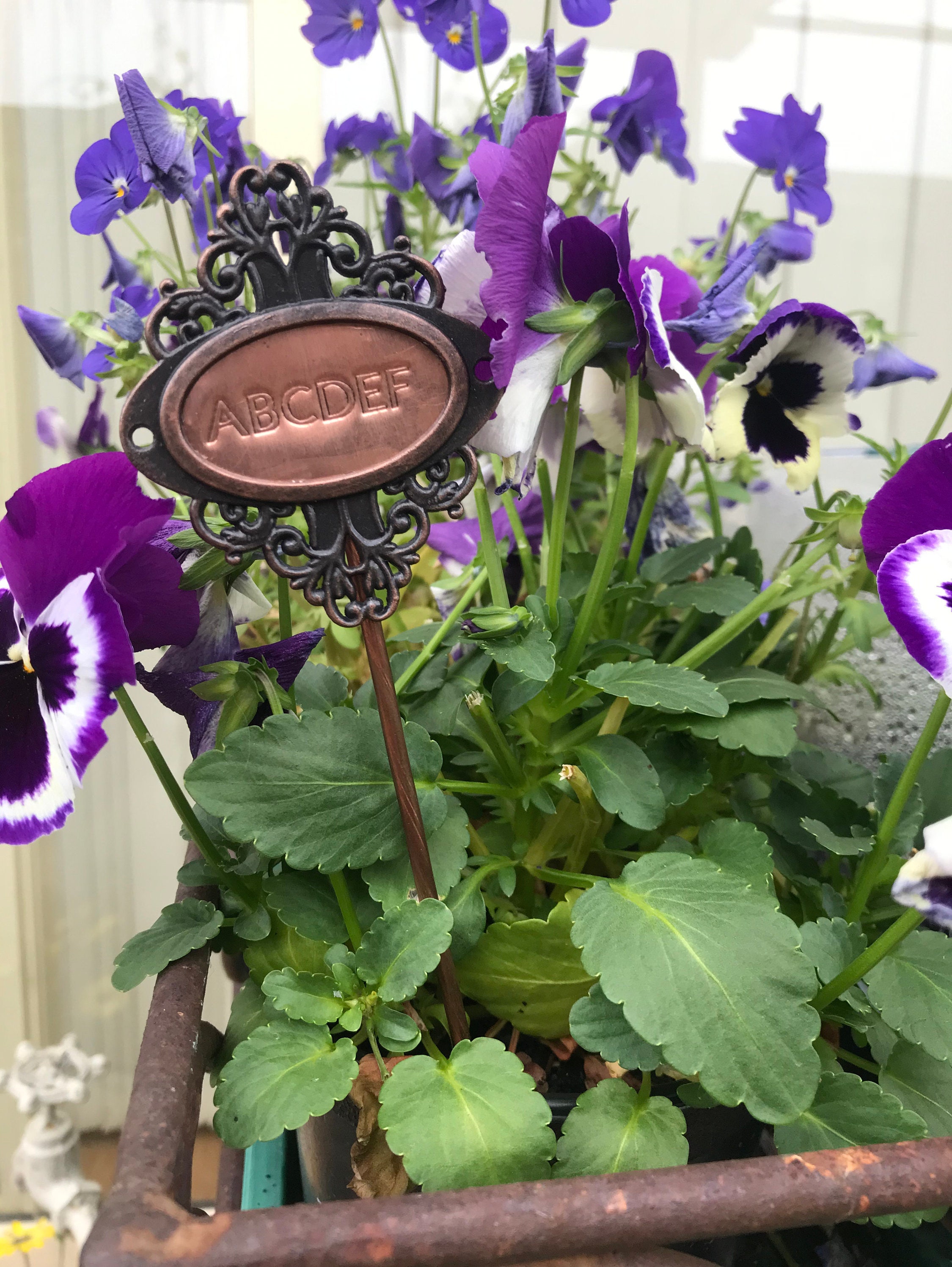 Vegetable Garden label silver garden tag vintage plant marker | Etsy