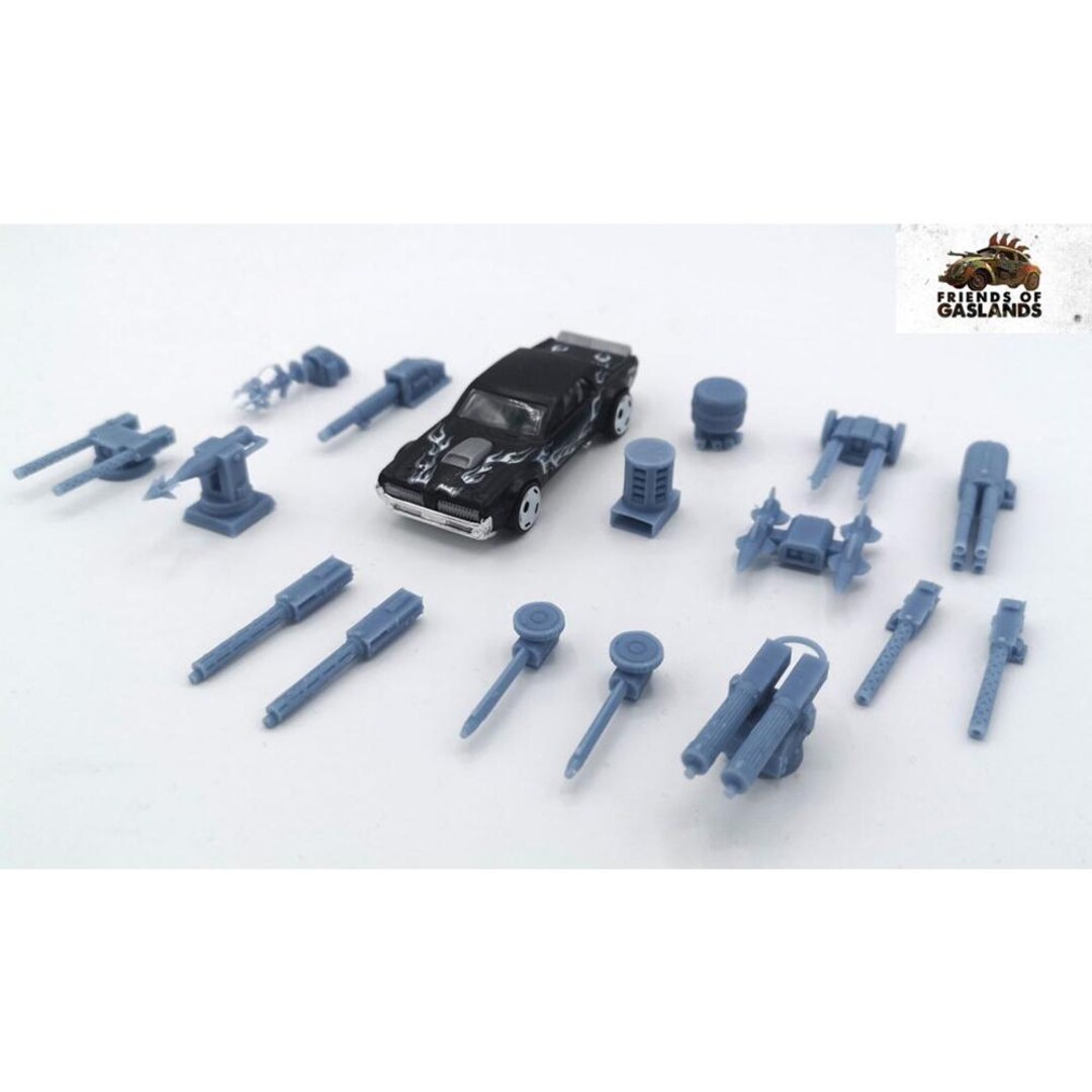 Gaslands Autokill Resin Weapons Pack Set Wargaming Guns 20mm Hot Wheels ...