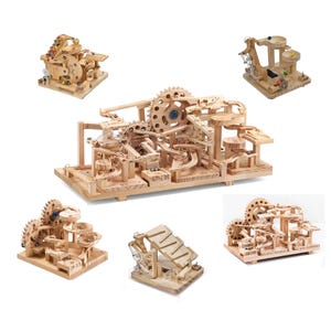 Marble Wooden Run Trace Perpetual Motion Set Kit Kinetic Art ...