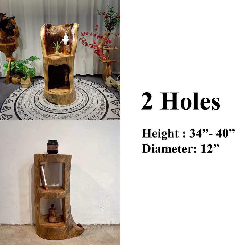 Solid Wood Bookcase Log Corner Shelves Bookcase Free Standing Rustic ...