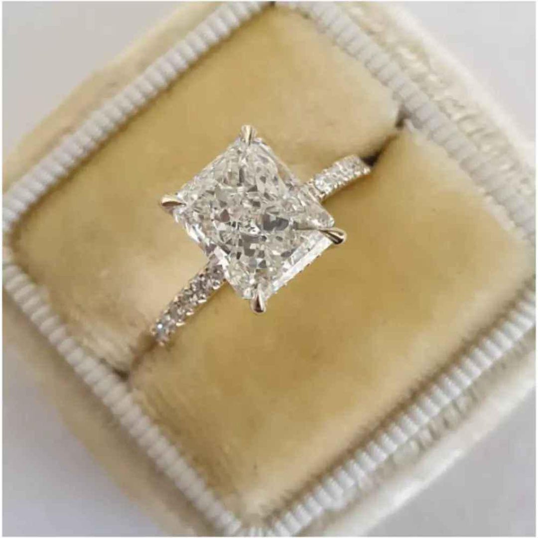 Wedding Ring 2.50 Ct Radiant Cut Lab Created Diamond 14k Yellow Gold - Etsy