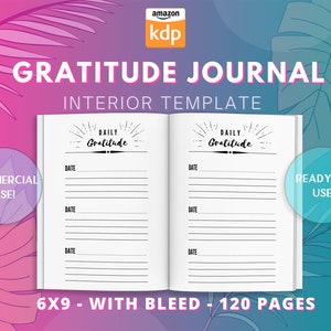 Daily Gratitude Journal KDP Interior Amazon KDP Interior 6 X 9 ...