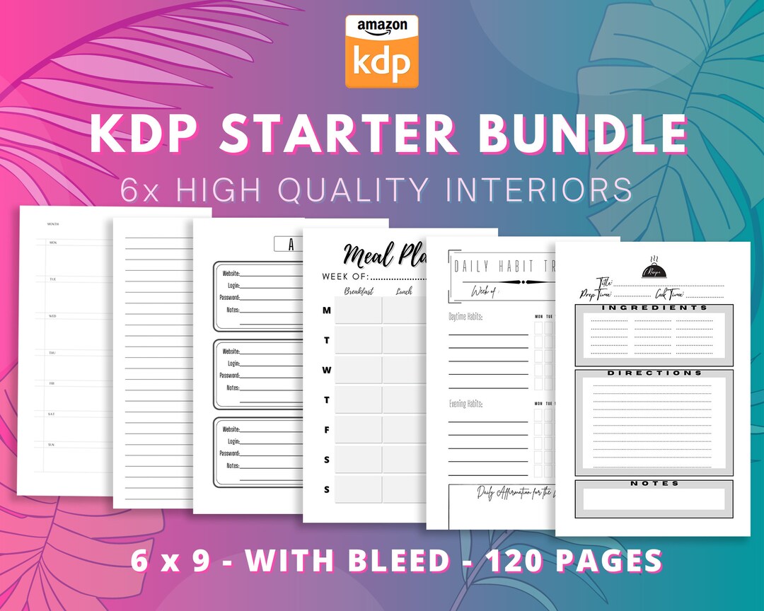6 KDP Interiors Starter Bundle Amazon Kdp Interiors 6 X 9 Interiors for ...