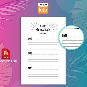 Daily Gratitude Journal KDP Interior Amazon KDP Interior 6 X 9 ...